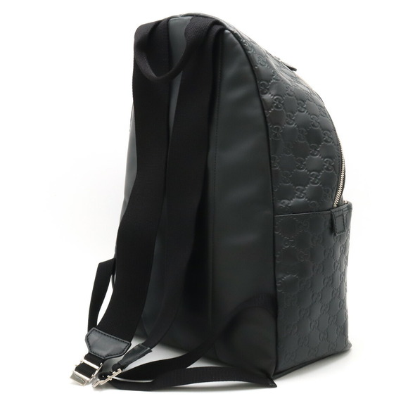 Gucci | Bags | Gucci Backpack Black Rubber Sima Leather | Poshmark